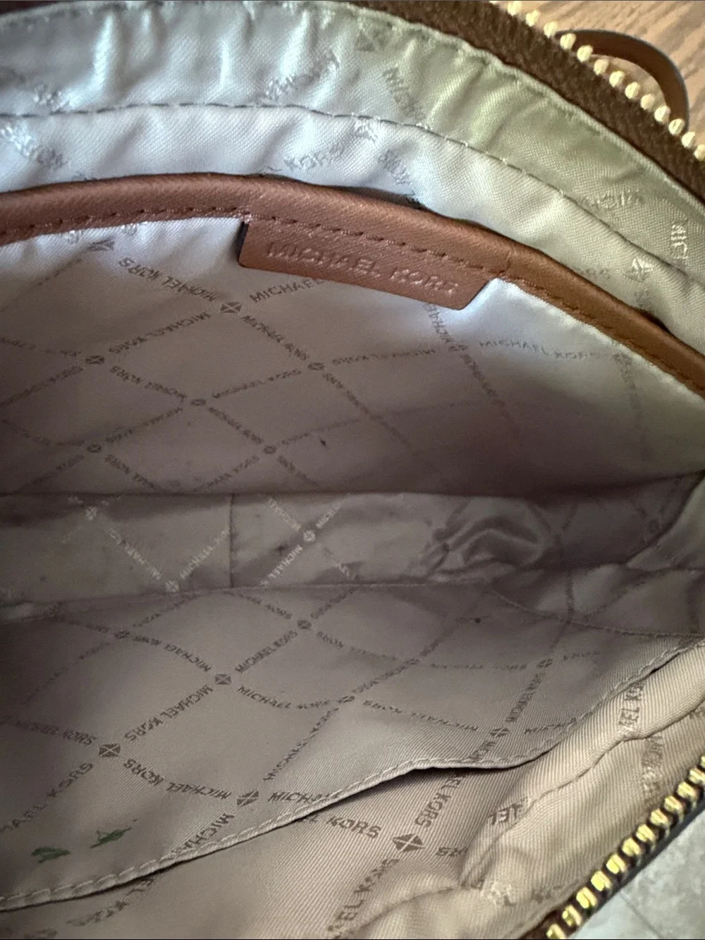 Michael Kors | Bags | Michael Kors Beige And Brown Signature Mk ...